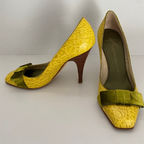 Giuseppe Zanotti | Shoes | Giuseppe Zanotti Yellow Embossed Pumps With ...